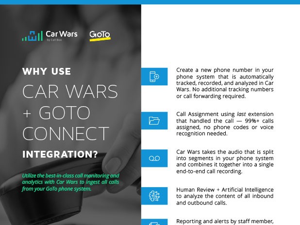 GoTo Connect Integration | Car Wars CRM Integrations GoTo Connect Integration | Car Wars CRM Integrations