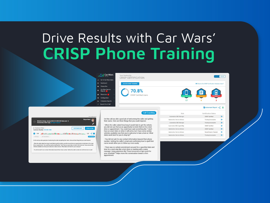 Dealership Phone Training & Certification with CRISP